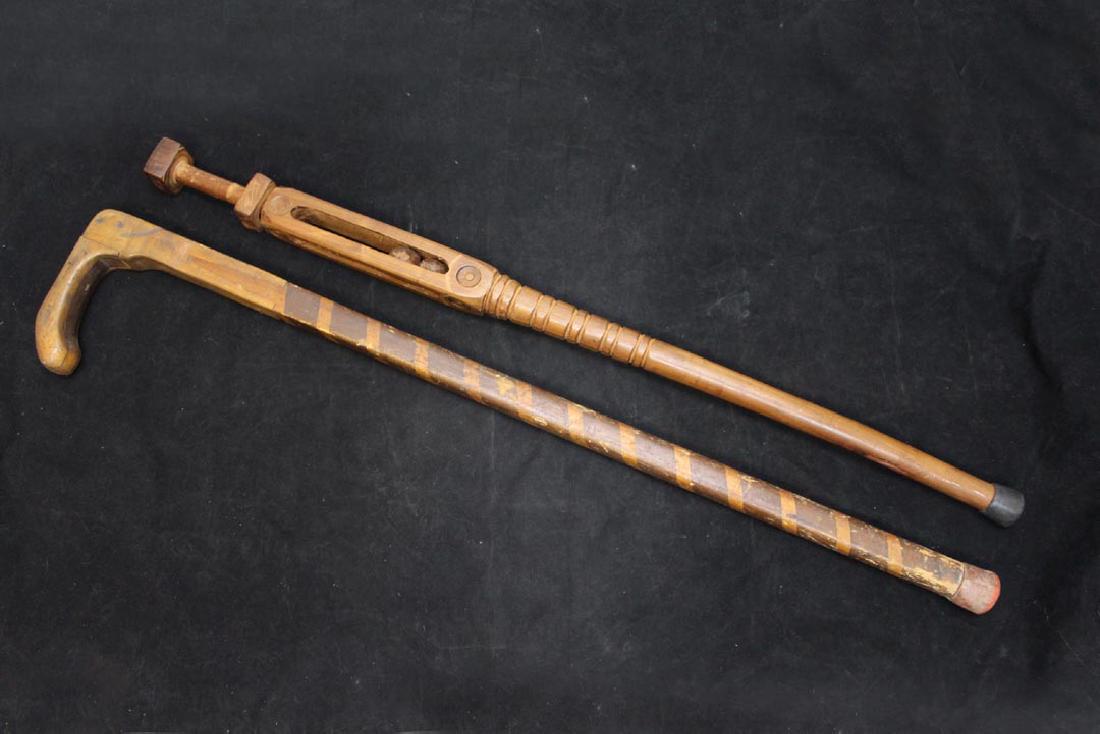 Antique Carved Articulated Boxer Dog Walking Cane