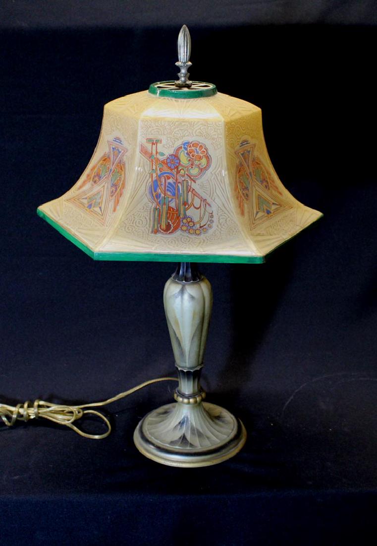 18 in. Reverse Painted Panel Lamp