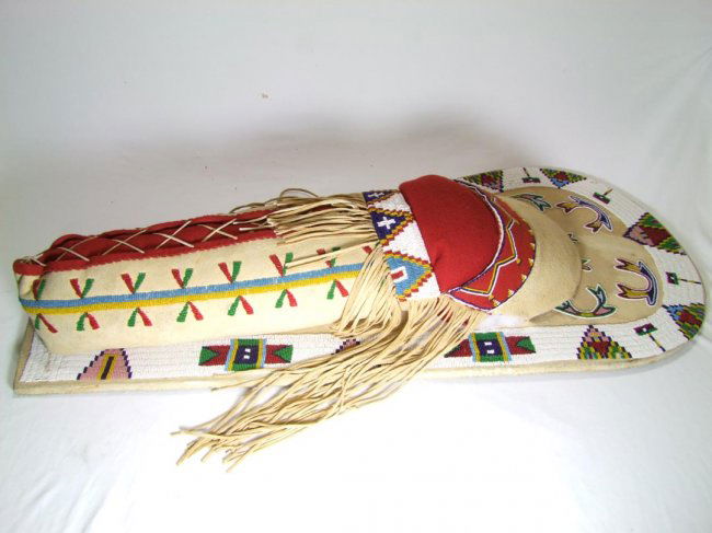 Native American Beaded Cradle Board : Lot 71