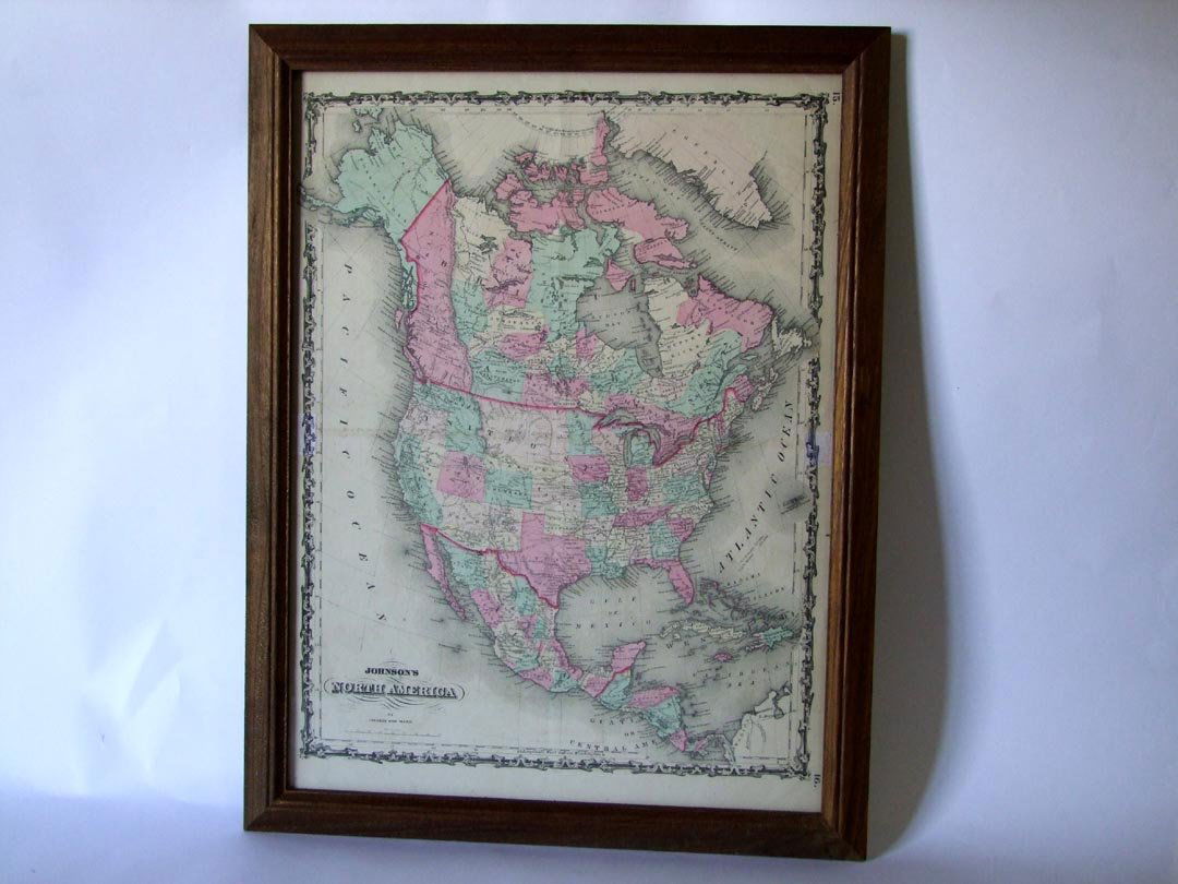 1862 Map Of North America