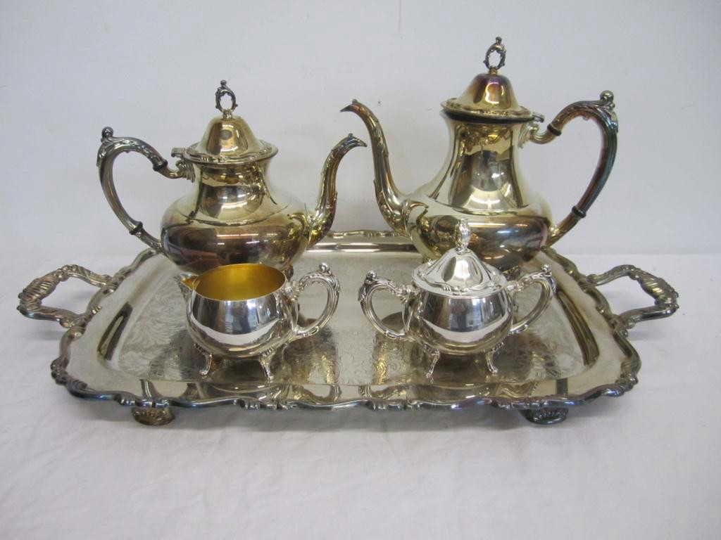 433: 5 Piece Oneida Silver Plated Tea & Coffee Set