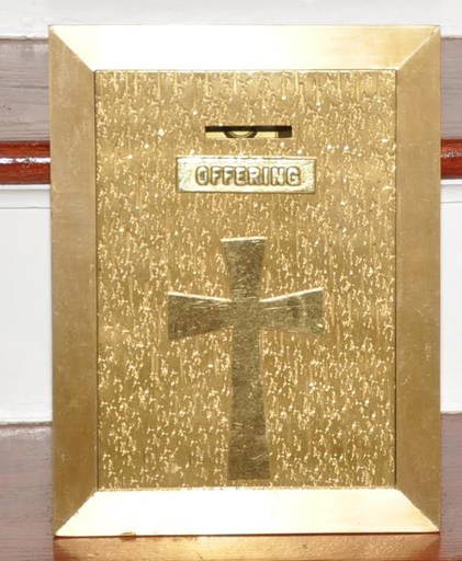 Mixed Metal Church Wall Offerings Safe