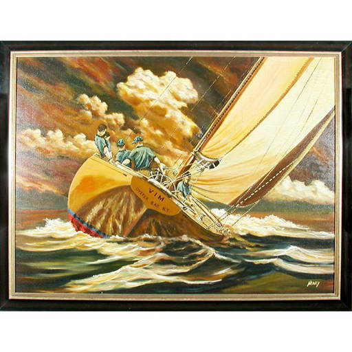 Maritime Painting, Joseph Neary, Sailboat