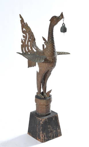 Thai Patinated Brass Hamsa Mythical Wild Goose