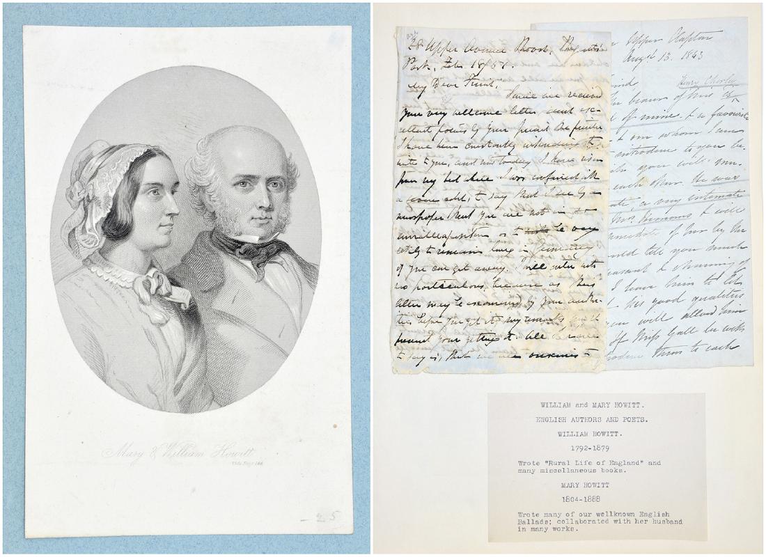 William and Mary Howitt Handwritten letters, signature