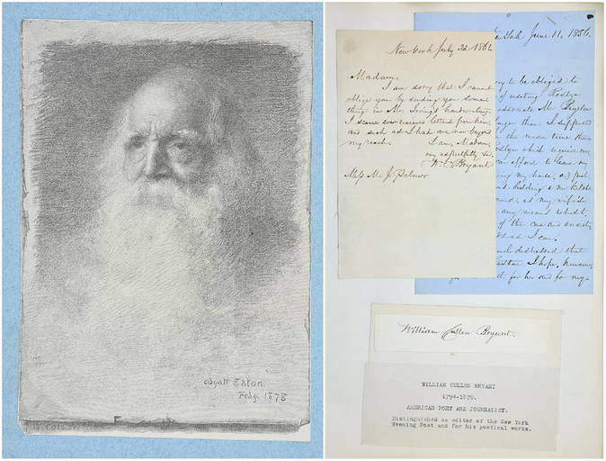 William Cullen Bryant Two Handwritten Letters Signature