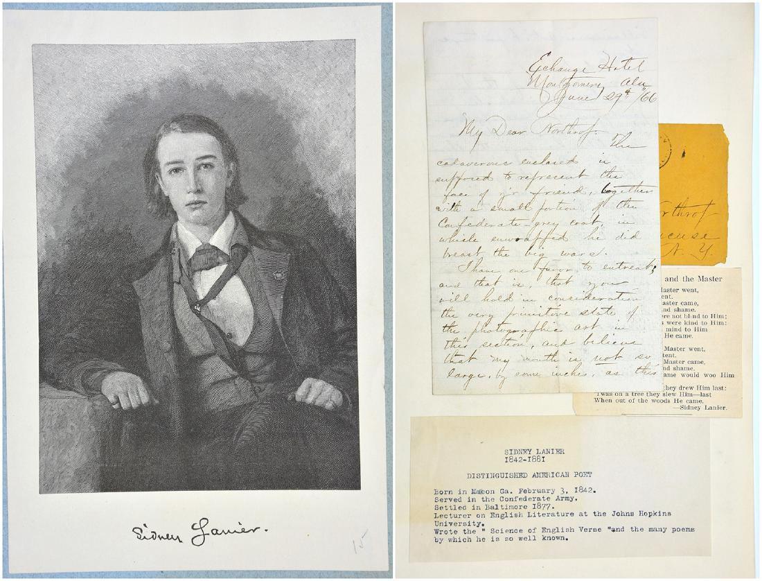Sidney Lanier Handwritten Letter With Signature