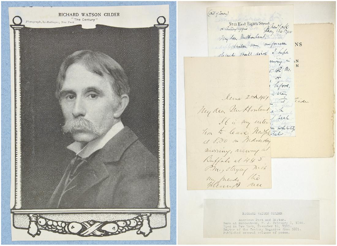 Richard Watson Gilder 2 Letters & Pamphlet, Signatures