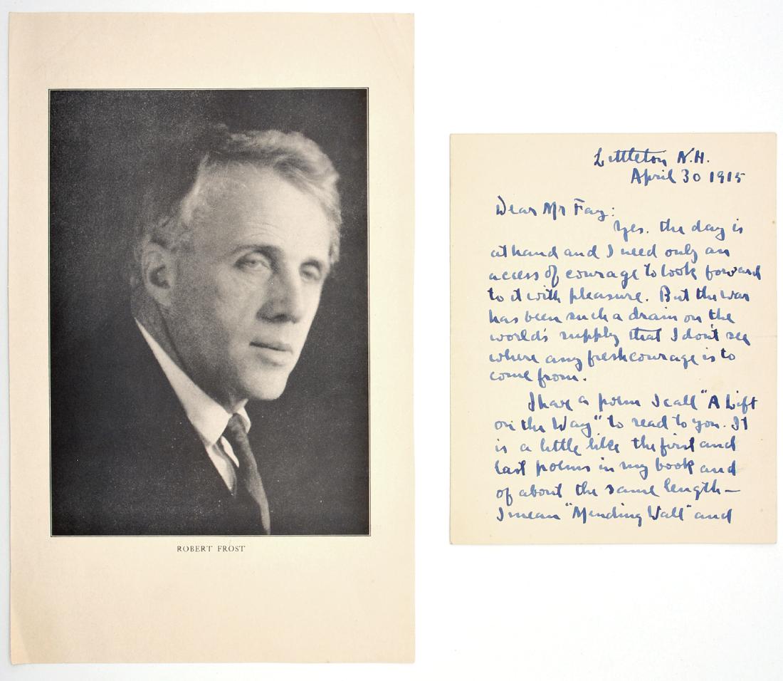 Robert Frost Handwritten letter with signature