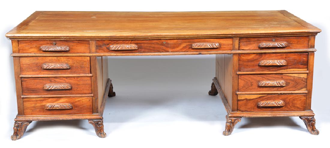 Hawaiian Koa Partners Desk, 19th c.