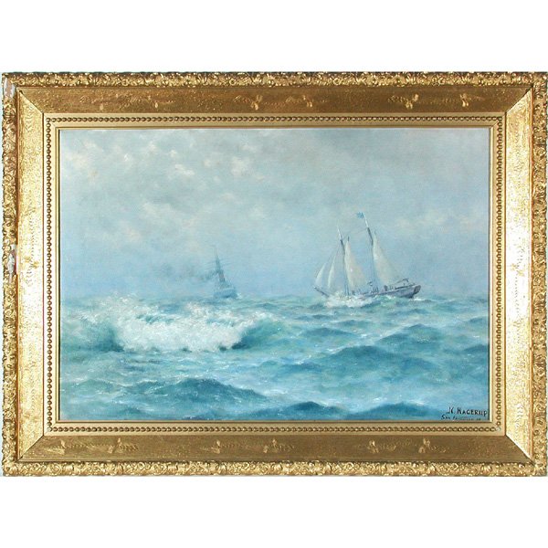 199: Nels Hagerup, Pilot Ship Painting Rough Seas