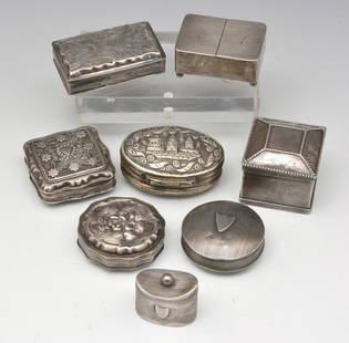 10 Silver Pill Boxes