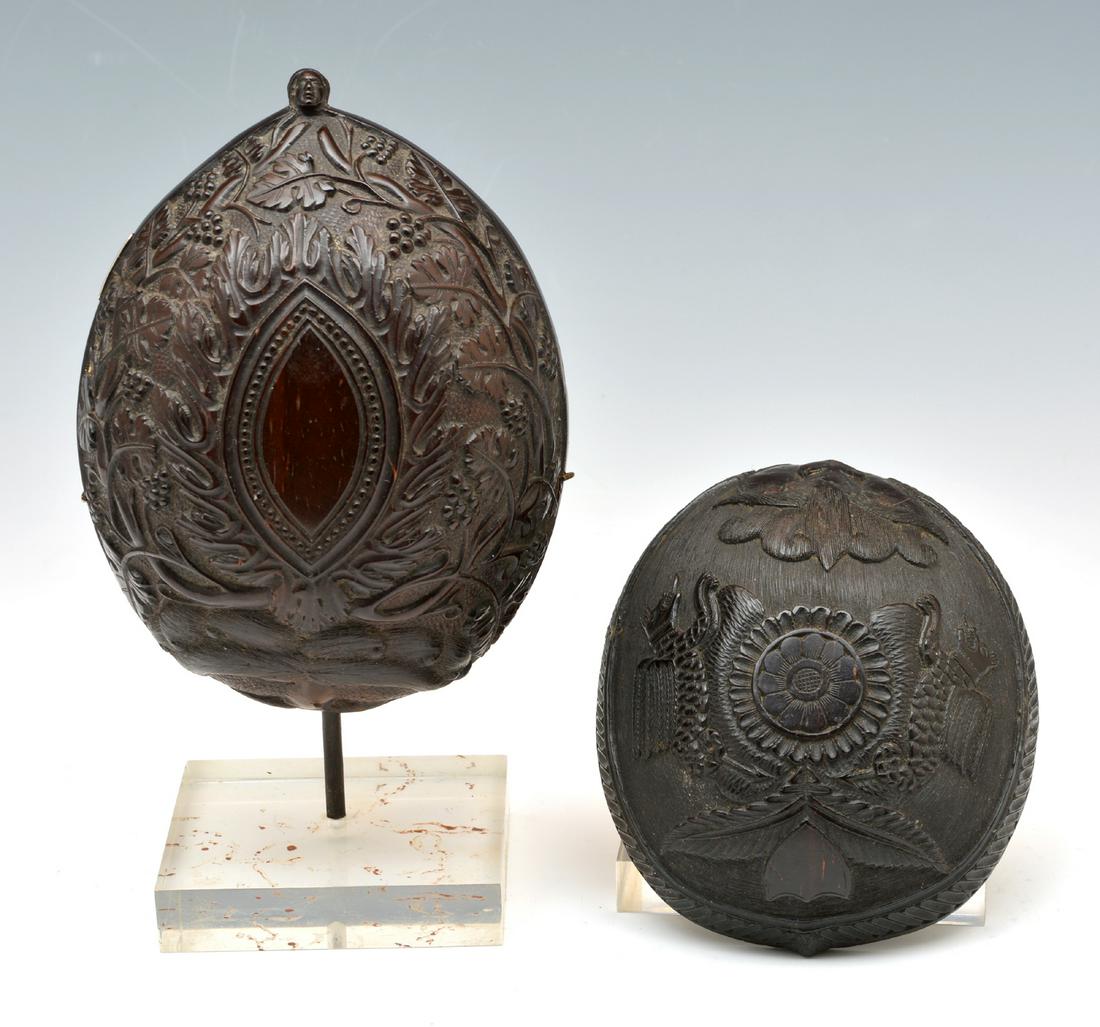 2 Coconut Shell Carvings, both 1/2 nuts - Jun 06, 2020 | San Rafael ...
