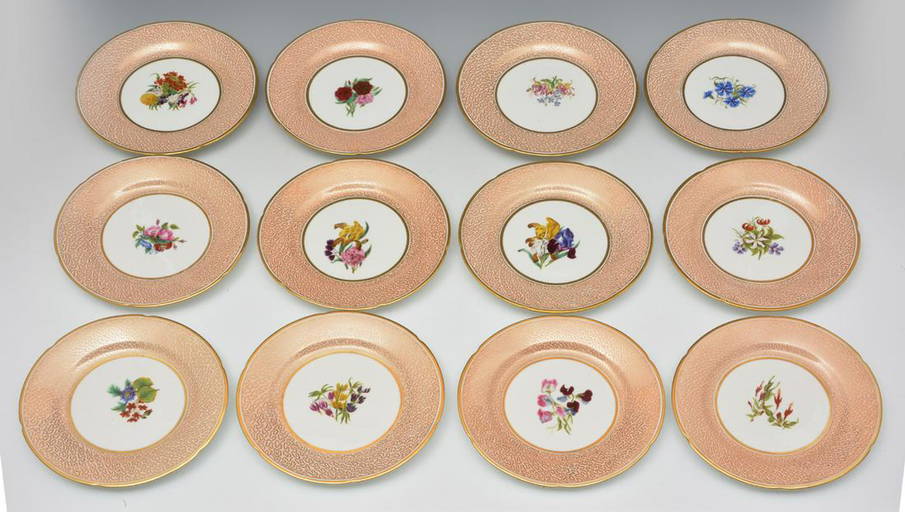 12 "E. Morgan, 1822 & 23" Hand Painted Plates, signed - Jun 06, 2020 ...