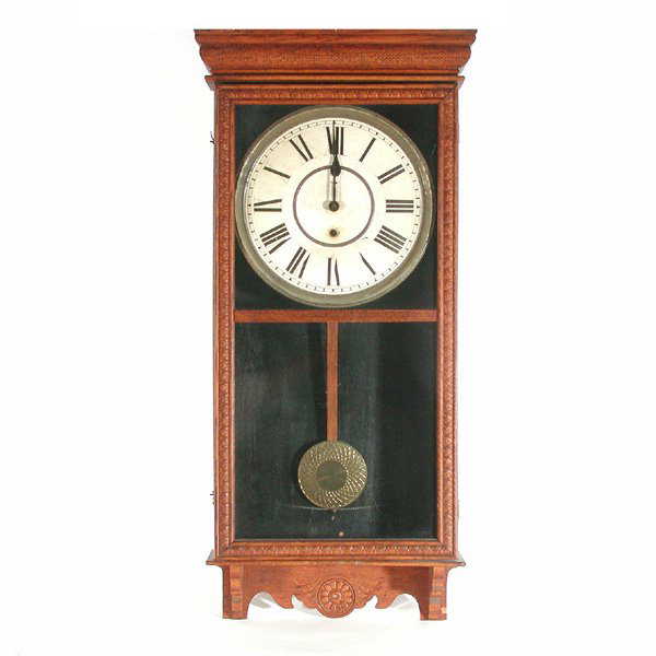 39: Sessions Oak Wall Clock, Tooled Pendulum