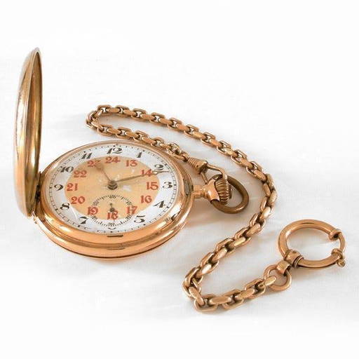 14k Gold Pocket Watch & Fob