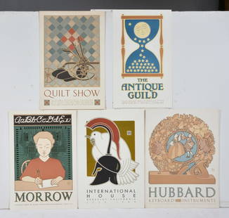 1982 Quilt Show Poster Signed By David Lance Goines