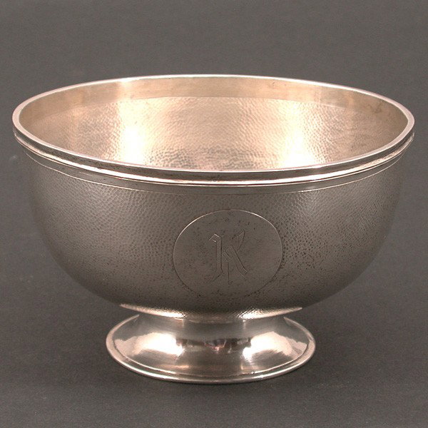 Chinese Silver Tuck Chang Bowl, Shanghai C. 1900