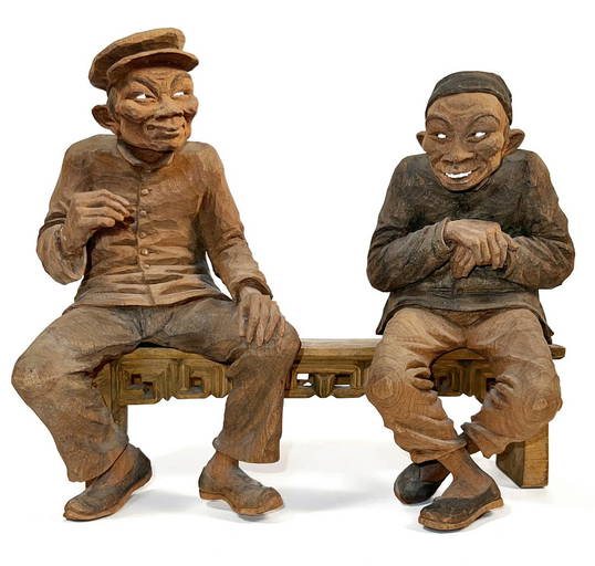 Emil Janel "The Conversation" Wooden Sculpture - Dec 03, 2022 | San ...