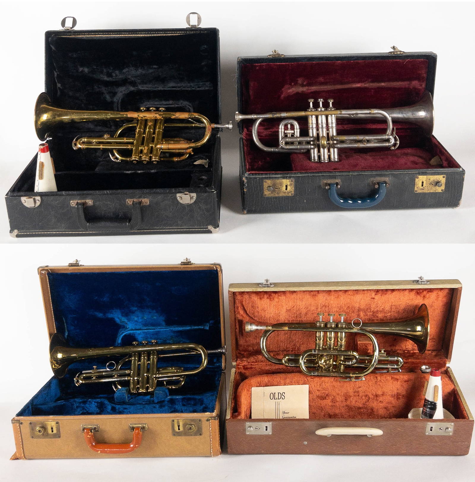 Buy Four (4) Antique Cornets, Olds, C.g. Conn, Martin, Reynolds | San ...