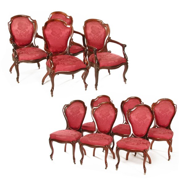 10 John Henry Belter Rosewood Chairs