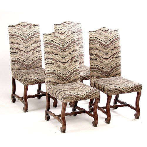 Set Of Four High Back Chairs.