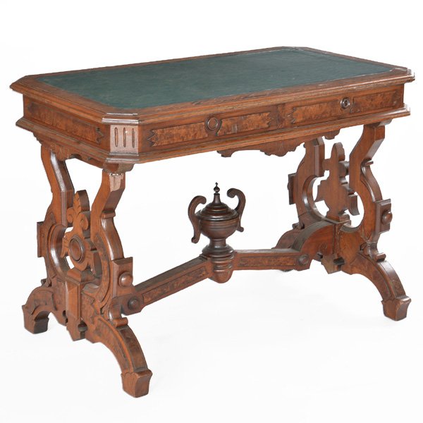 Victorian Eastlake Walnut Library Table