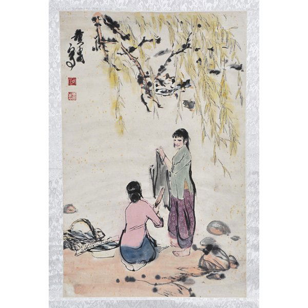 Chinese Painting Scroll, Signed Huang Zhou