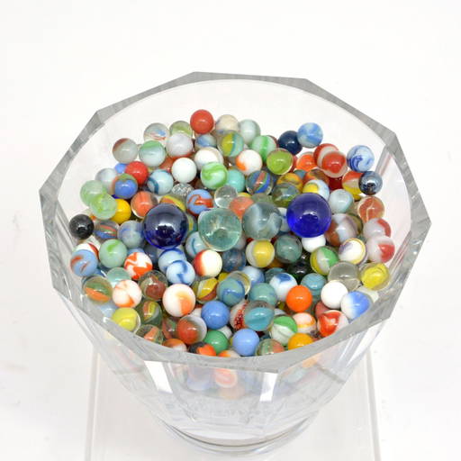 Large Bowl Of Marbles, Bowl: 7"h X 8"d.