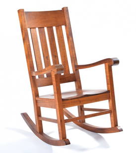 Martin & Macarthur Slat Back Rocking Chair. Koa Wood