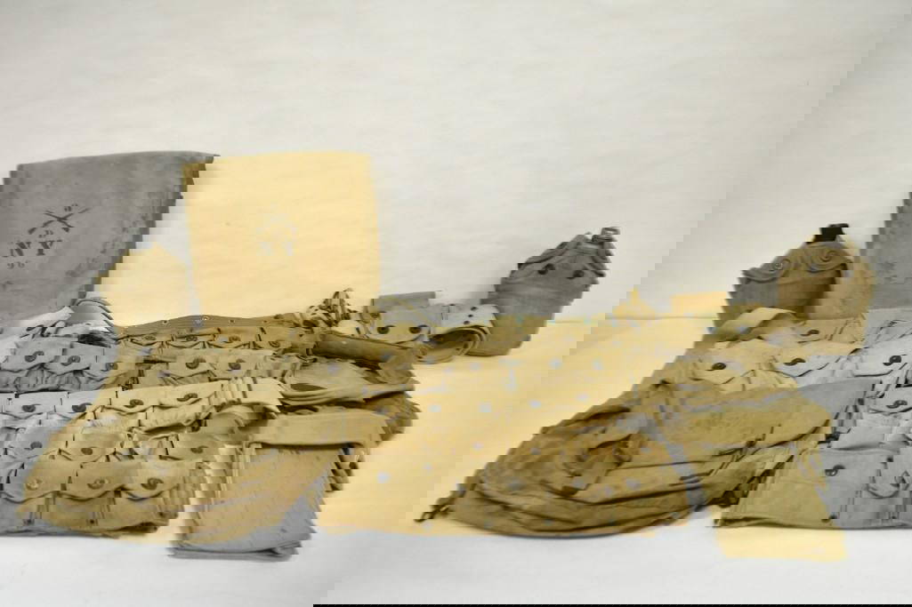 Assorted Ww1 & Ww2 U.s. Military Ammo Pouches, Bags, Canteens, And More ...