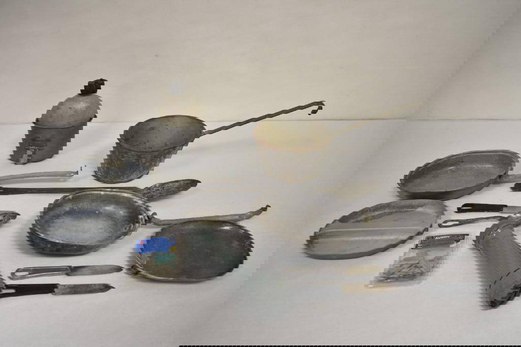 Assorted Ww1 & Ww2 Military Memorabilia-mess Kits, Canteen, Pot, And ...