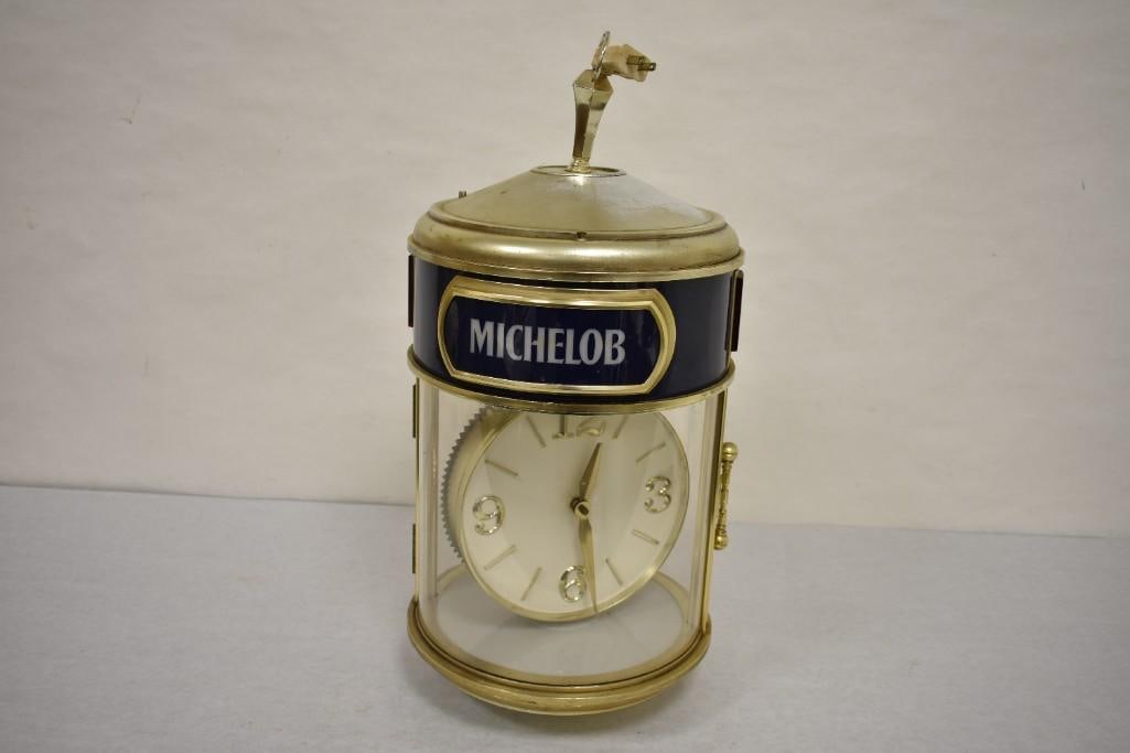 Vintage Rotating Michelob Beer Advertising Clock Auction