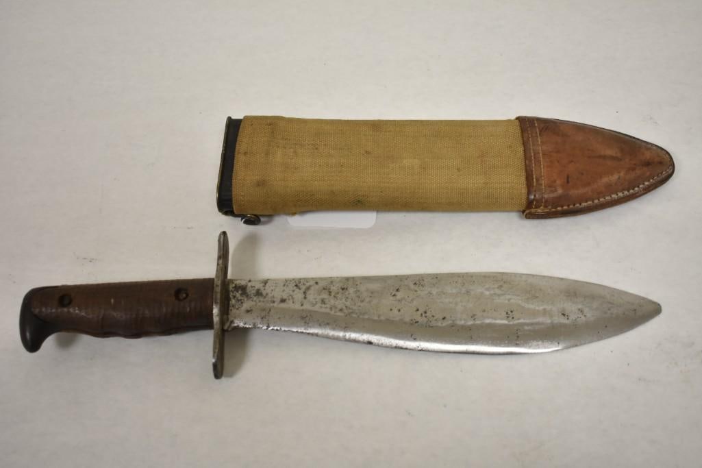 Ww1 Usmc Military Bolo Knife With Scabbard Auction