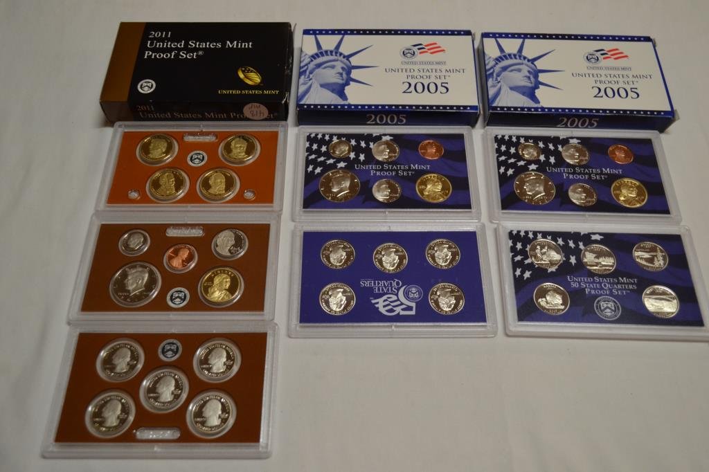 Coins. 3 Us Mint Proof Sets