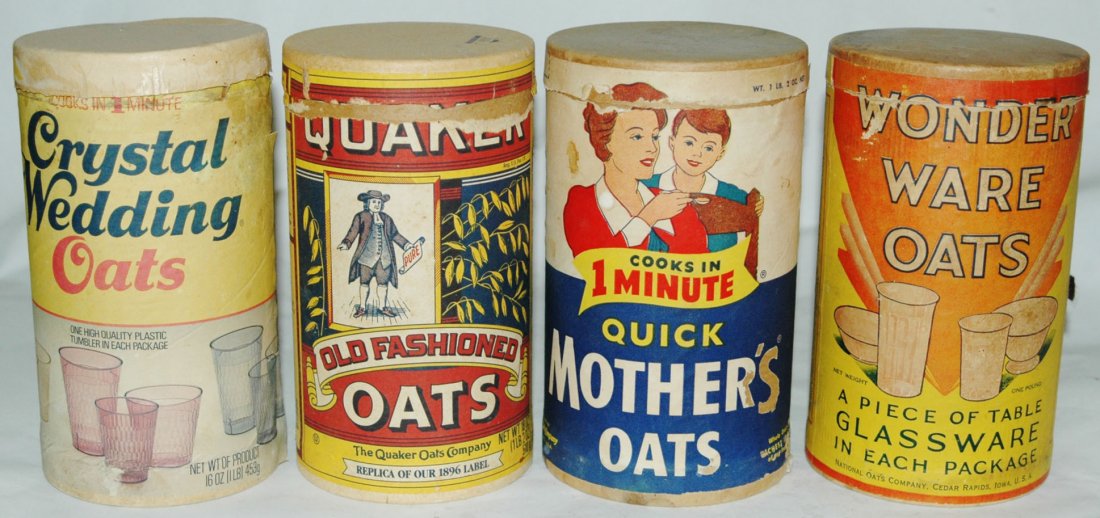 Group of Four Vintage Oatmeal Containers