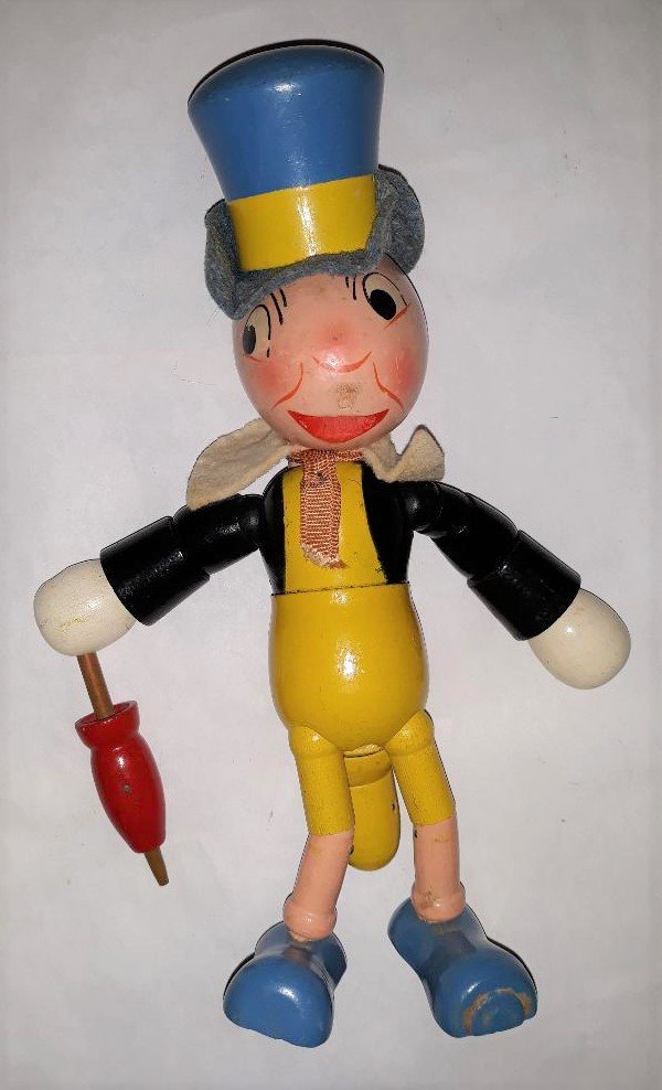 Rare 1940's Jiminy Cricket Disney Wooden Ideal Toy Co