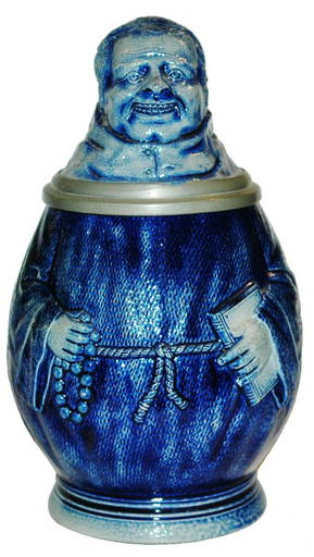 1l Monk W Bible Stoneware Character Stein