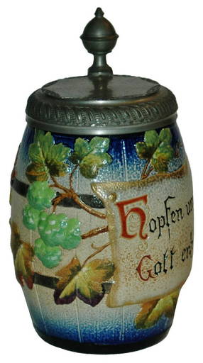 Sarreguemines Barrel & Verse Stein w Ram Handle - Jun 06, 2021 | Fox ...