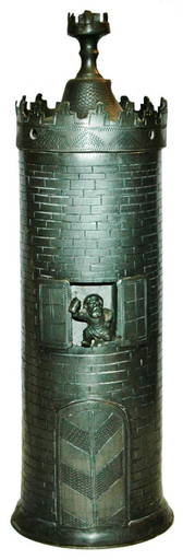 Rare Tower W Dwarf In Window Character Stein