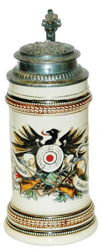 Eagle Target & Crossed Rifles Stein W Relief Lid