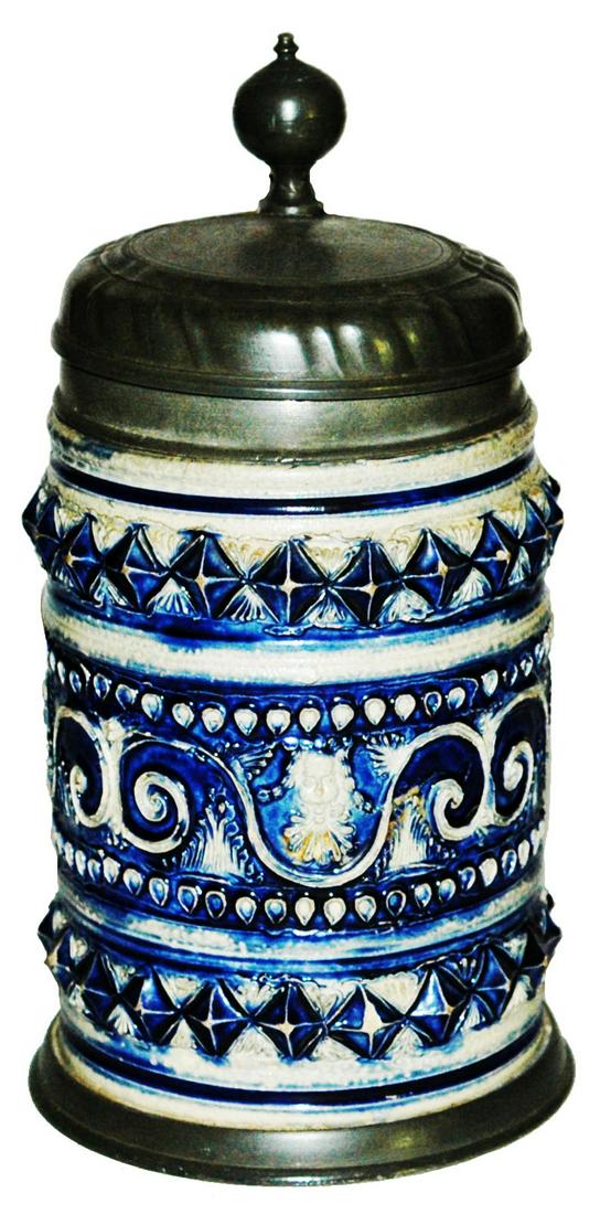 1l Westerwald Stoneware C.1700 Relief Design Stein