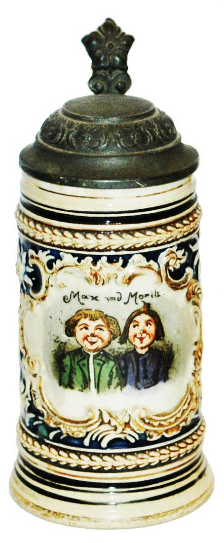 1/8l Max And Moritz German Story Boys Stein Auction
