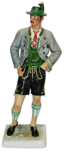 Rare Allach Painted Detailed Bavarian Man Figure