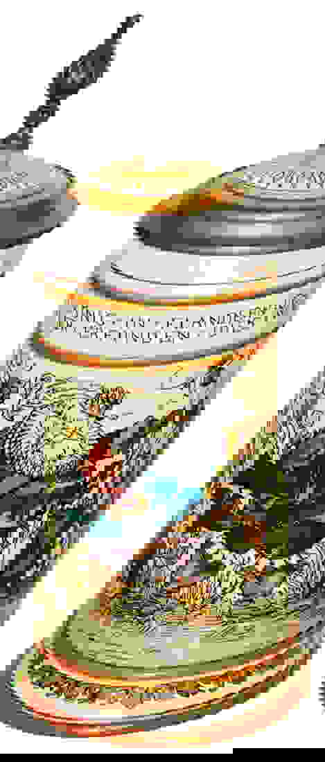 1l Mettlach Gambrinus & Animals Stein W Inlay Lid Auction
