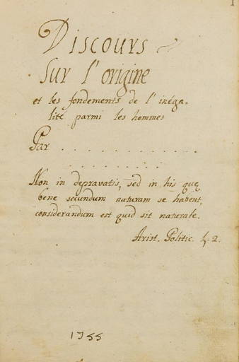Rousseau, Discours Sur L'origine…