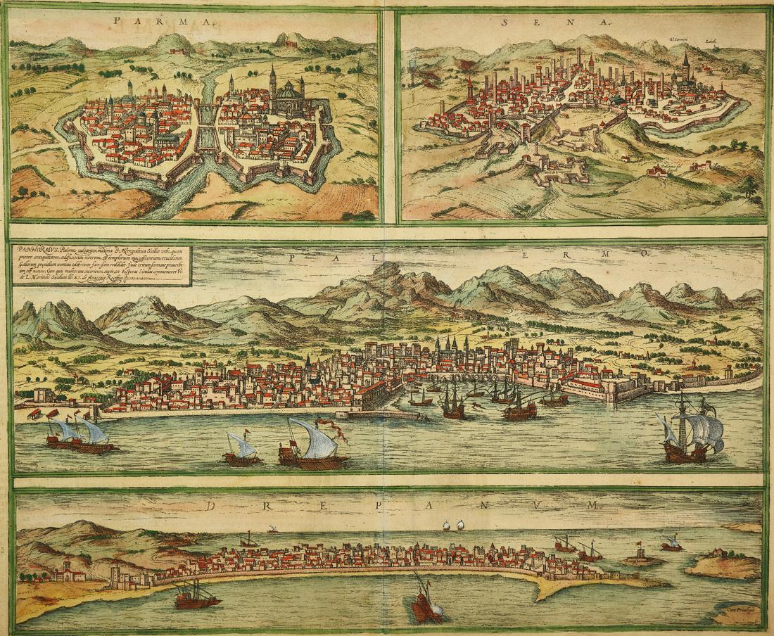[maps] Braun, Parma. Sena. Palermo. Drepanum