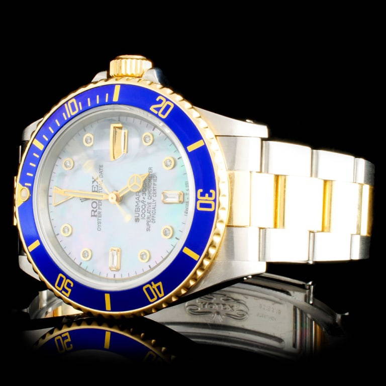 Diamond Rolex Submariner Watch In Yg/ss - 40mm Auction