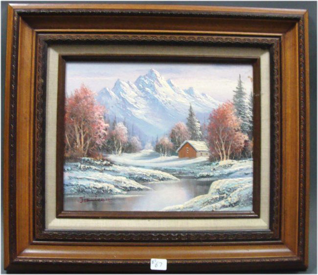 Snowy Mountain Oil Painting By Jamison