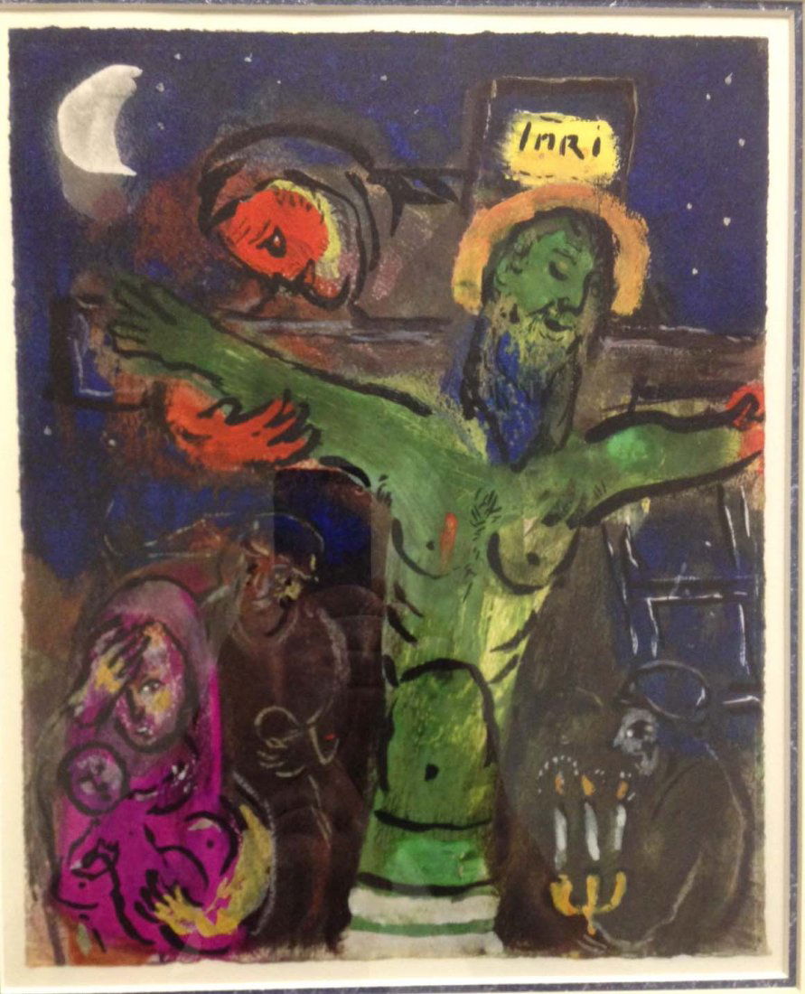 Marc Chagall Jesus Collotype Gouache 1961